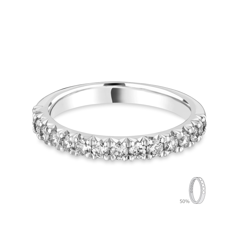 RBC Diamond Pave Set Half Band Eternity - Streets Jewellers
